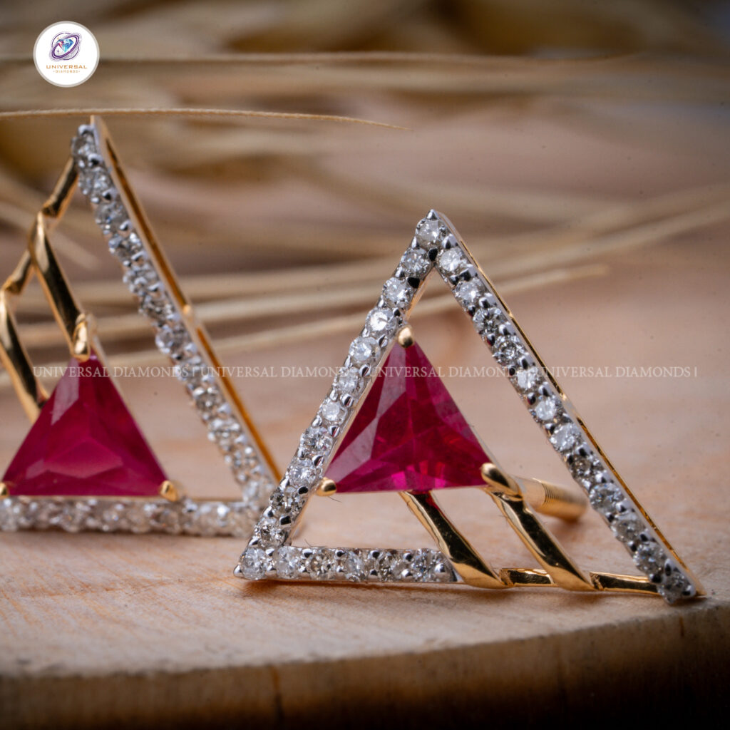 Universal Red Tringle Gold Diamond Stud at best price in Nepal ...